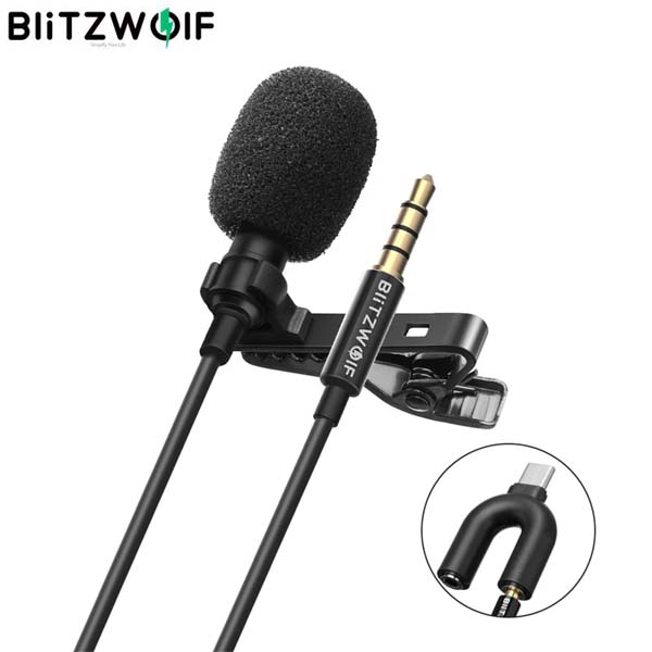 BlitzWolf BW-CM1 Mini Lavalier Microphone with Omnidirectional Mic ...