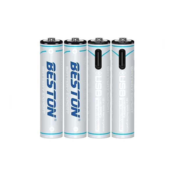 Beston AAA 400mAh 4PCS Lithium Rechargeable Battery 1.5V (Type-C Port ...